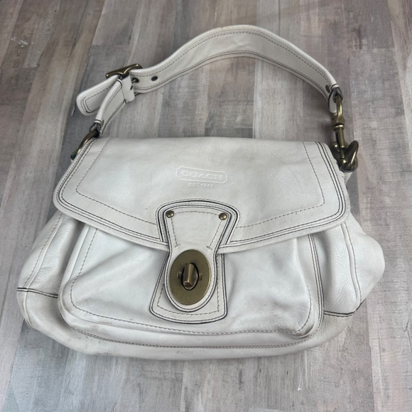 Coach | Bags | Coach Legacy Ali White Leather Flap Shoulder Bag 329 ...